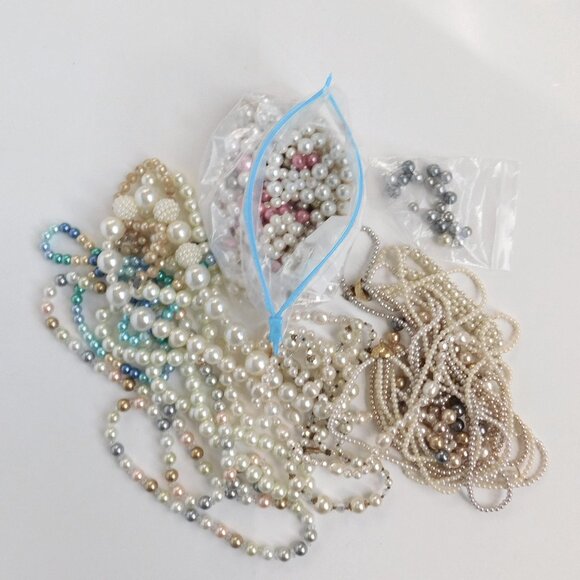 Jewelry | 2 Lbs Craft Bead Repurpose Costume Pearl Bead Mixed Loose Lot ...